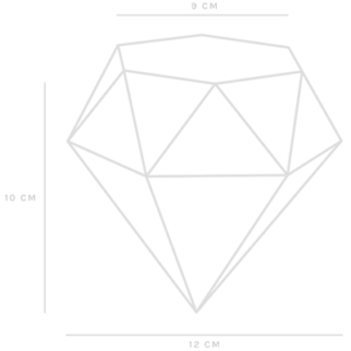 Geometric line drawing of a diamond shape with labelled dimensions: 9 ...